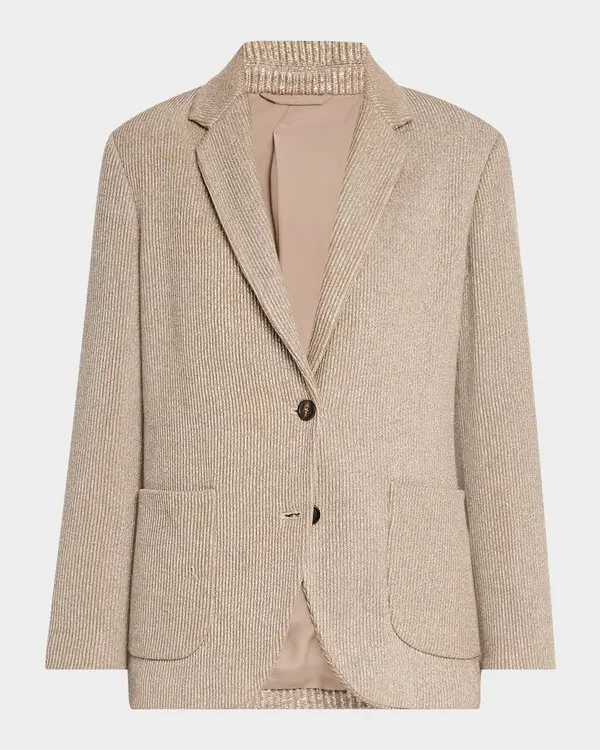 Brunello Cucinelli Lurex Cotton English Rib Blazer