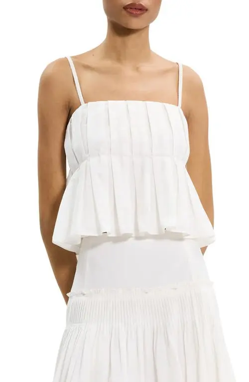 Theory Box Pleat Babydoll Camisole - White