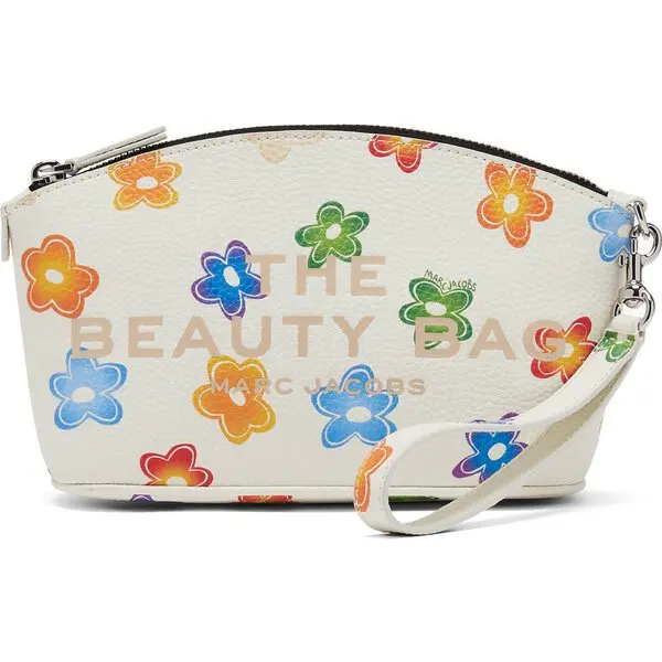 Marc Jacobs The Beauty Bag Pebble Leather Cosmetics Case - White Multi