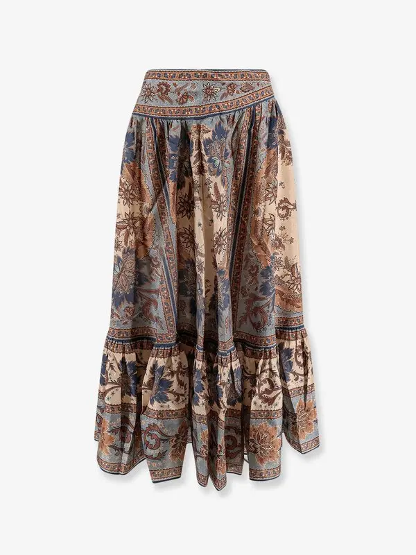 Zimmermann Ascension Tiered Midi Skirt - Multicolor