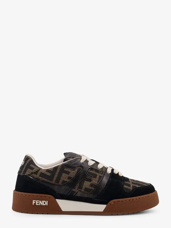 Fendi Match Sneakers With Jacquard Ff Fabric Inserts - Black