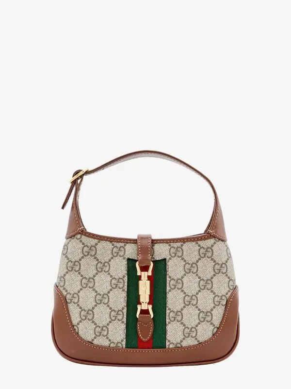 Gucci Gg Supreme Fabric And Leather Shoulder Bag
