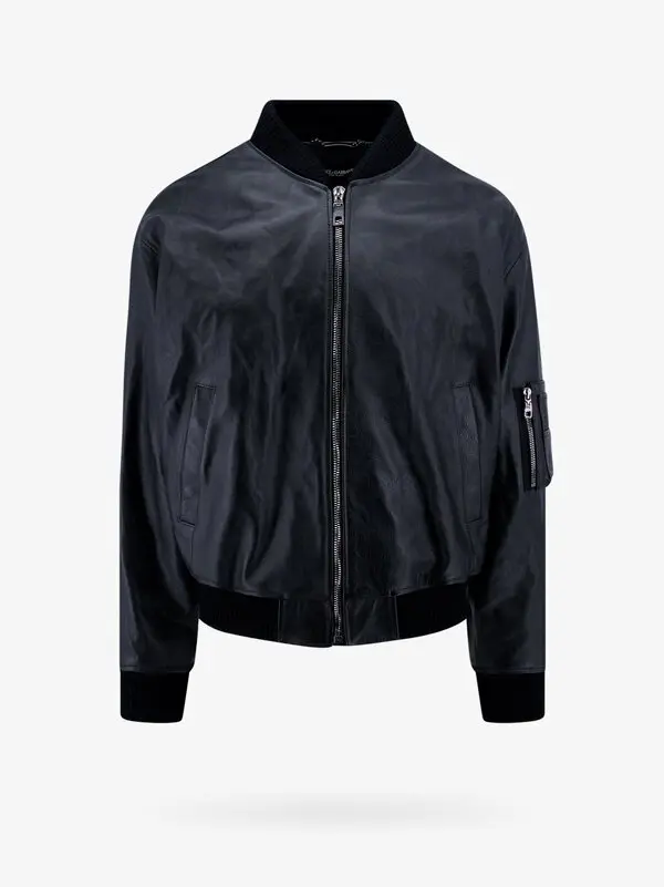 Dolce & Gabbana Padded Taurus Leather Jacket