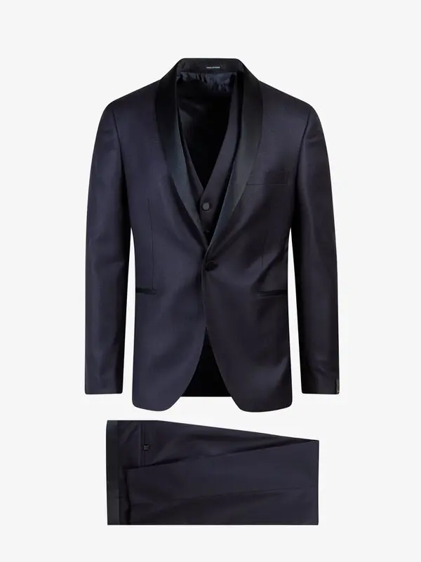 Tagliatore Virgin Wool And Silk Trouser With Vest - Blue