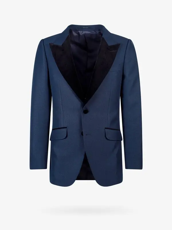 Gucci Singlebreasted Blazer With Velvet Details