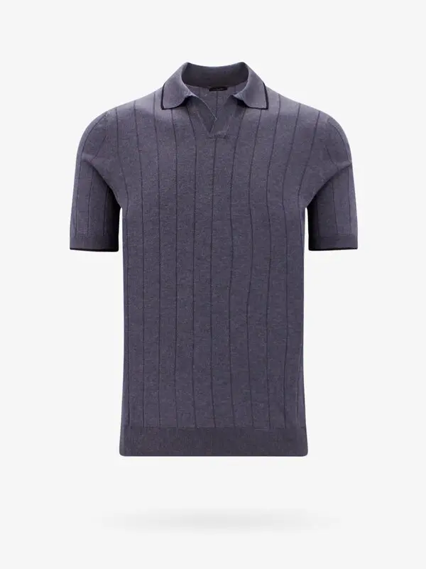 NUGNES 1920 Silk Polo Shirt - Grey