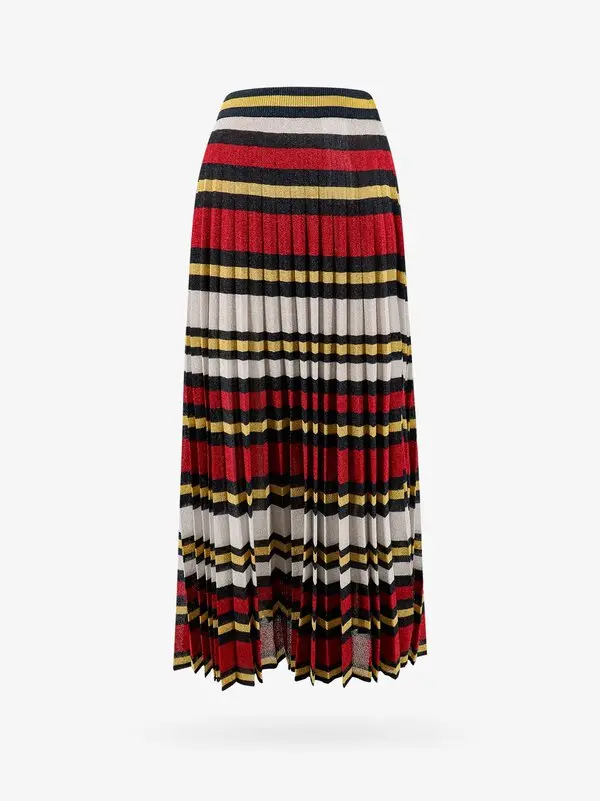 Gucci Lurex Striped Pleated Skirt