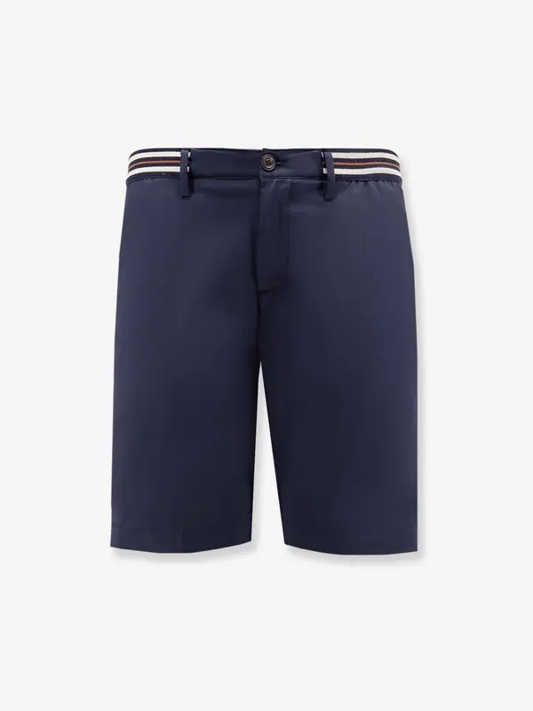 NUGNES 1920 Regular Fit Cotton Blend Shorts - Blue