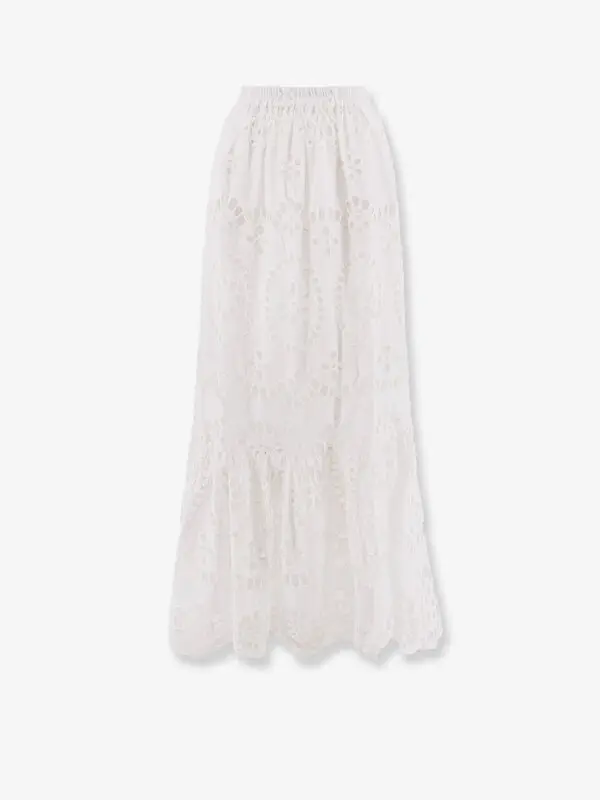 MC2 SAINT BARTH Jenny Sangallo Lace Skirt - White