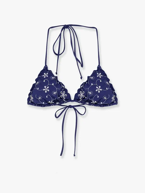 MC2 SAINT BARTH Sagittarius Nylon Bikini Top - Blue