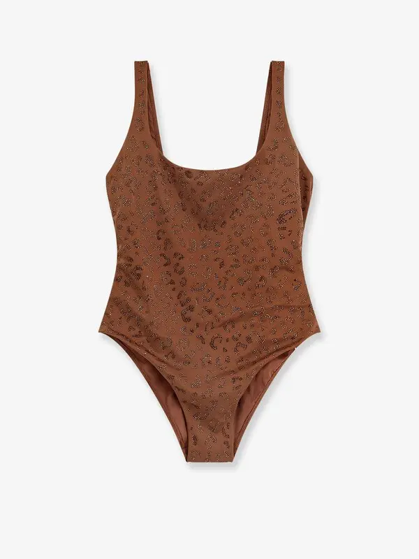 MC2 SAINT BARTH Lora Shiny Strass Leopard One-piece Swimsuit