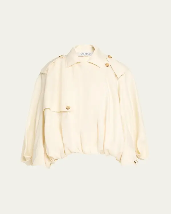Gabriela Hearst Hunt Balloon Hem Trench Jacket - Ivory