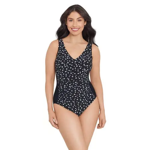 TRIMSHAPER Ruching One-piece Swimsuit