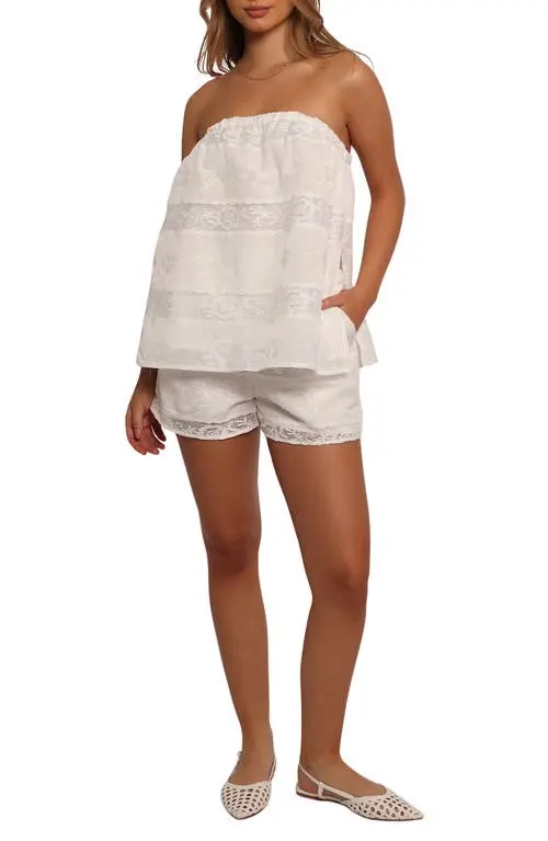 PETAL & PUP Lace Strapless Top & Shorts Set