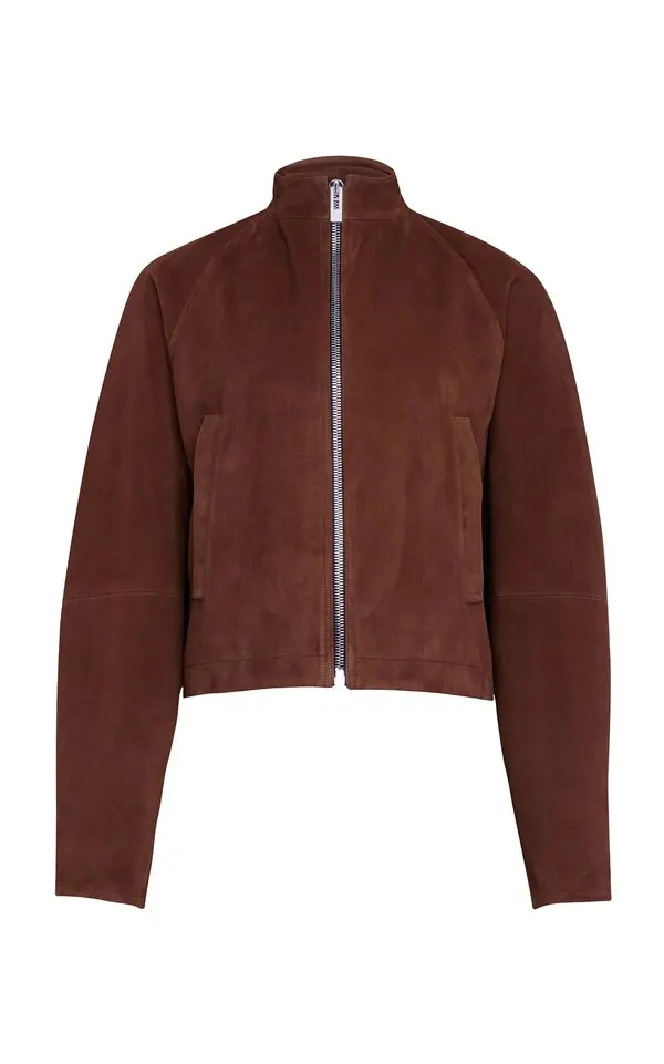 Alaïa Round Suede Jacket - Brown