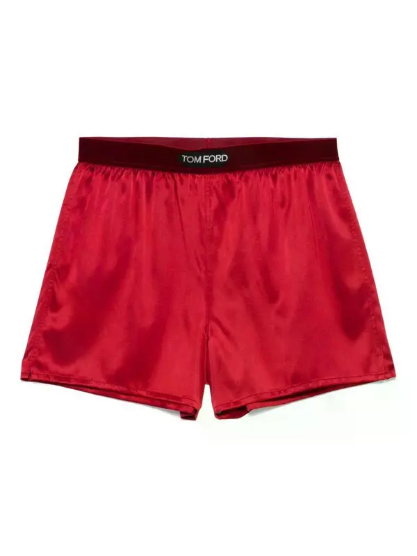TOM FORD Logo Waistband Shorts - Red