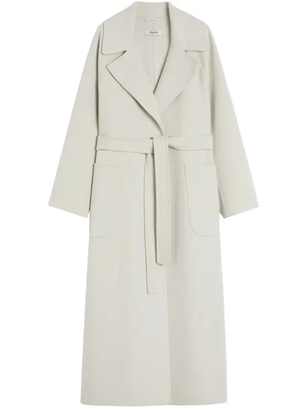 Max Mara Pure Wool Robe Coat - White