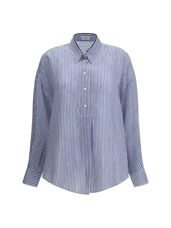 Brunello Cucinelli Striped Shirt - Blue