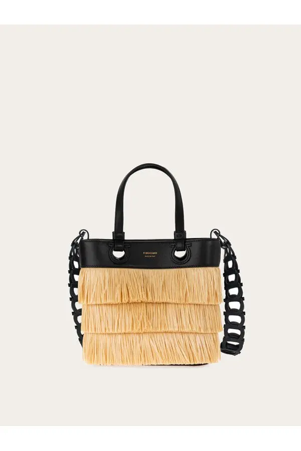FERRAGAMO Fringed Tote Bag - Natural