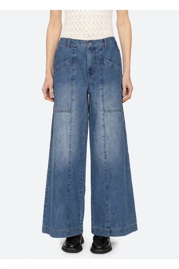 Sea Velma Wide Leg Jeans - Blue