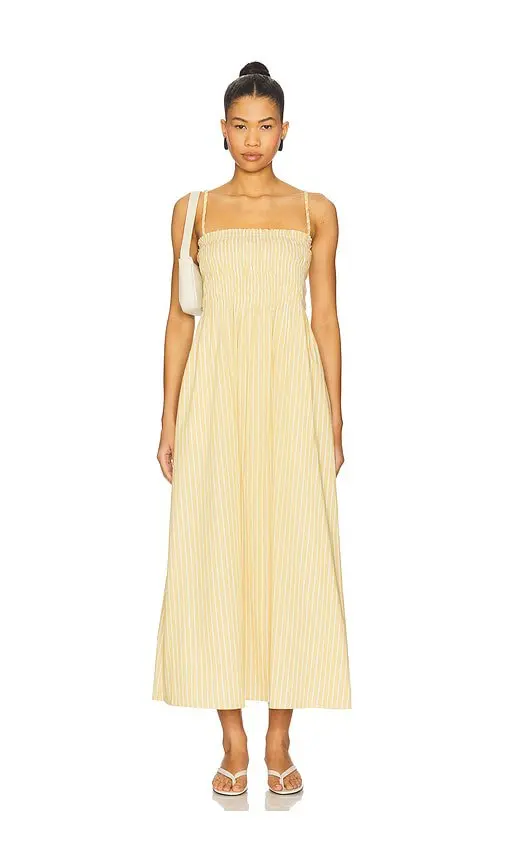 PISTOLA Bianca Smocked Bodice Dress - Beach Sand Stripe
