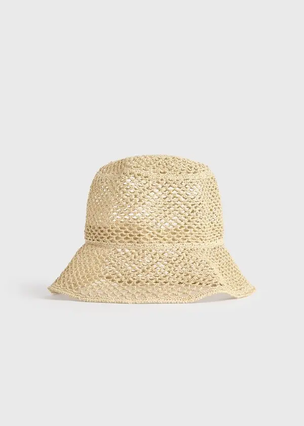 TOTÊME Crochet Bucket Hat - Vanilla