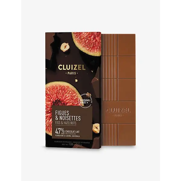 MICHEL CLUIZEL Figs & Caramelised Hazelnuts 47% Milk Chocolate Bar 100g