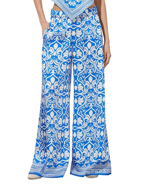 Alice + Olivia Keegan Wide Leg Pants - Blue And White