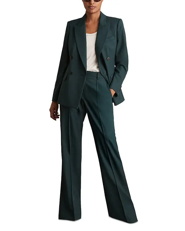 REISS Wide Leg Trousers - Green