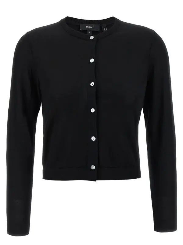 Theory Wool Cropped Cardigan