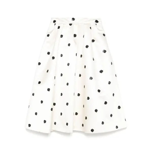 MARKGONG A-line Skirt With Polka Dot Embroidery - Multicolor