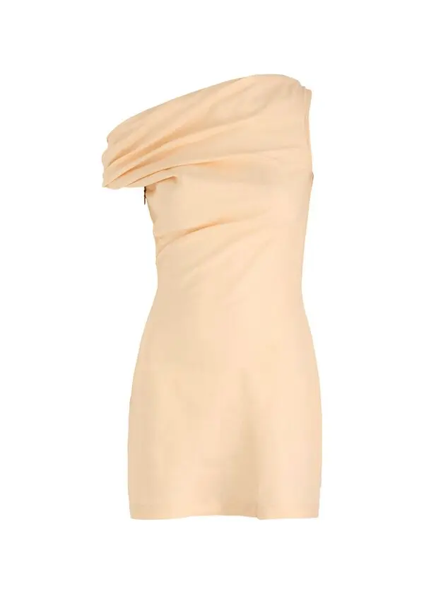 Faithfull The Brand Suis Draped Linen Mini Dress - Yellow