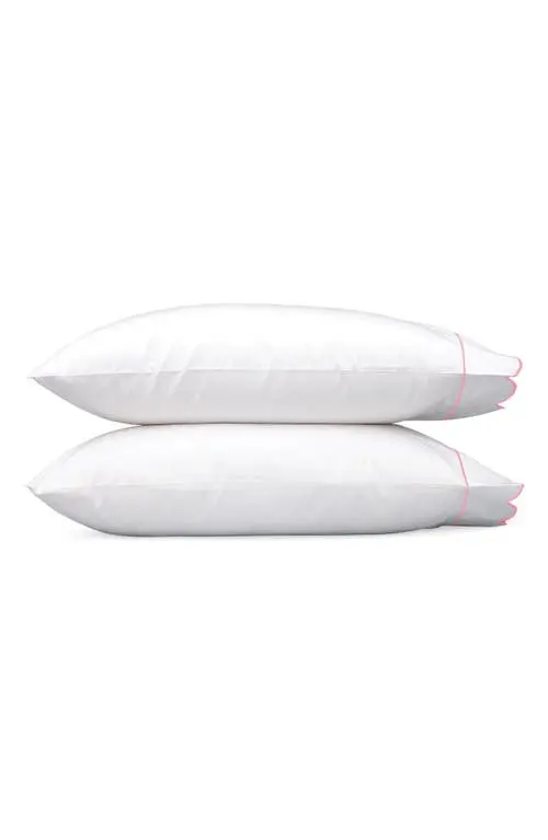 MATOUK Butterfield 500 Thread Count Cotton Percale Pillowcases - Azalea