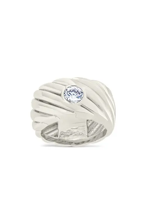 Sterling Forever Blythe Cubic Zirconia Band Ring - Silver