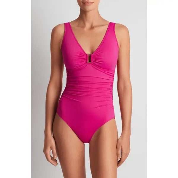 Ralph Lauren Ring Underwire One-piece Swimsuit - Freesia