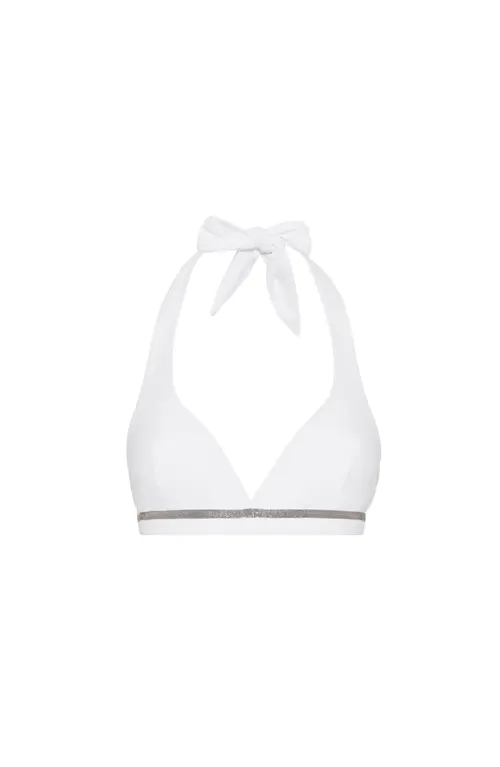 Brunello Cucinelli Bikini Top With Monili Detail - White