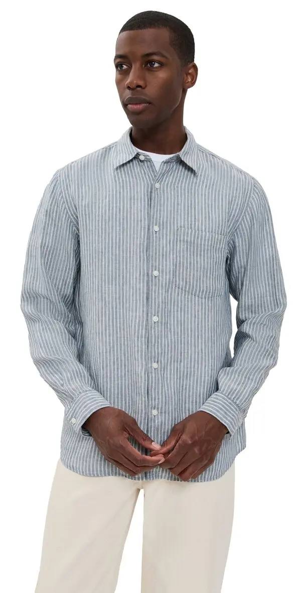 Theory Irving Oe In Summer Stripe Shirt