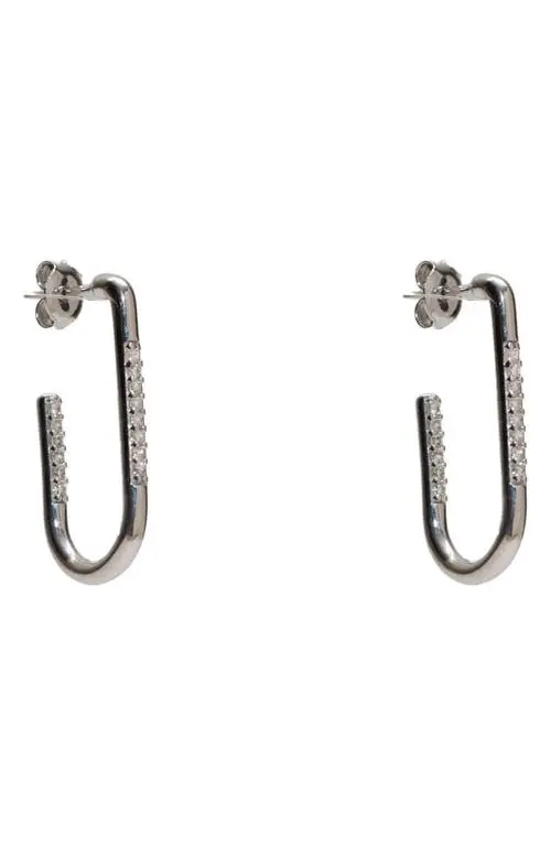 Argento Vivo Pave U-shaped Hoop Earrings
