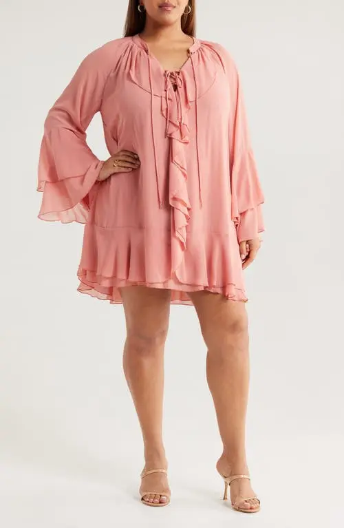 SOCIALITE Long Sleeve Ruffle Minidress