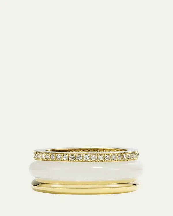 BY PARIAH Slim Stack Ring With White Jasper - Yg