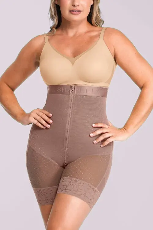 SHAPELLX High Waist Butt-lifting Polka Dot Shorts - Soft Sand