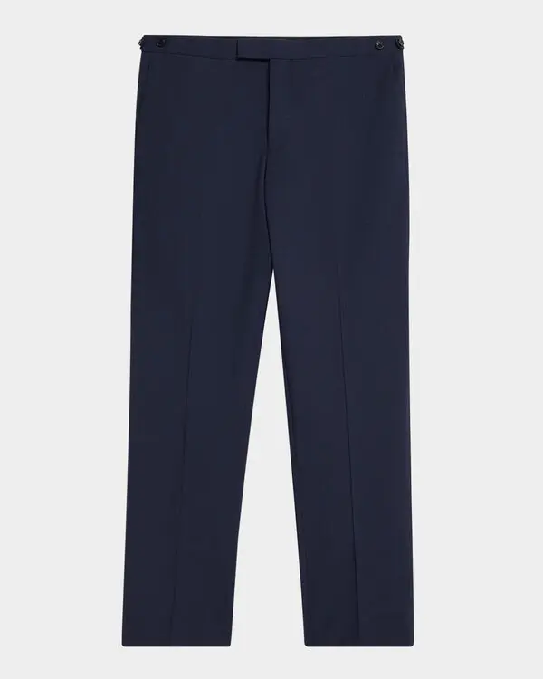 REISS Adjustable Flat-front Trousers - Bright Blue