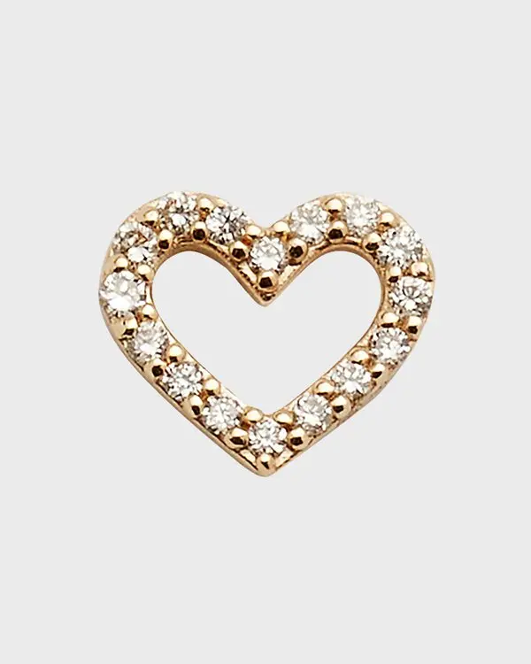 SYDNEY EVAN 14k Diamond Open Heart Stud Earring