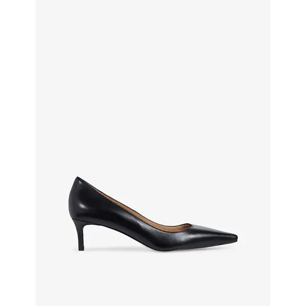 LK BENNETT Ava Leather Kitten Heel Courts - Bla-black