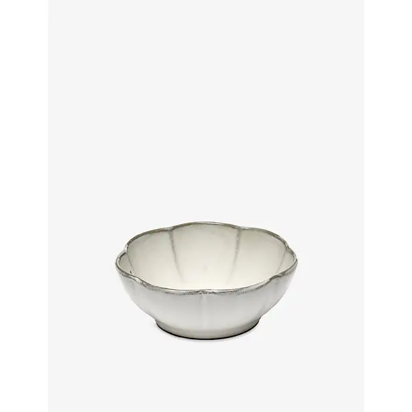SERAX Inku Ribbed Stoneware Large Bowl 5cm