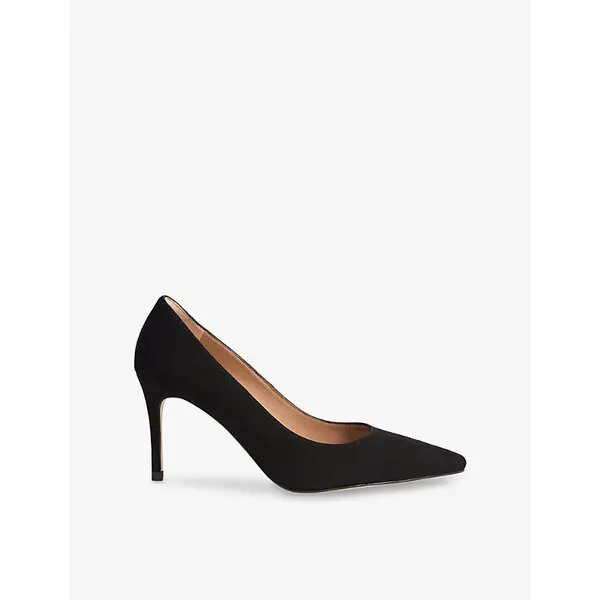 LK BENNETT Floret Suede Pointed-toe Courts - Blu-navy