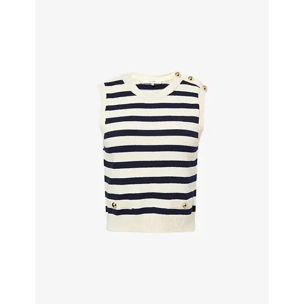 FRAME The Harbor Striped Cotton-blend Vest - Navy Multi