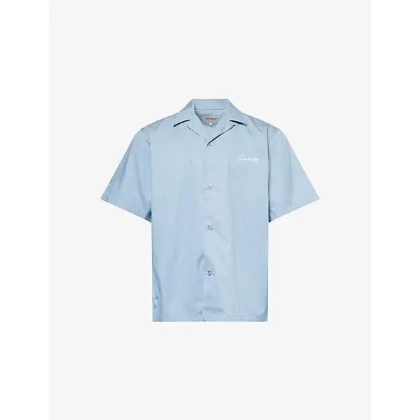Carhartt Work In Progress Delray Short-sleeve Woven Shirt Xxl - Frosted Blue / White