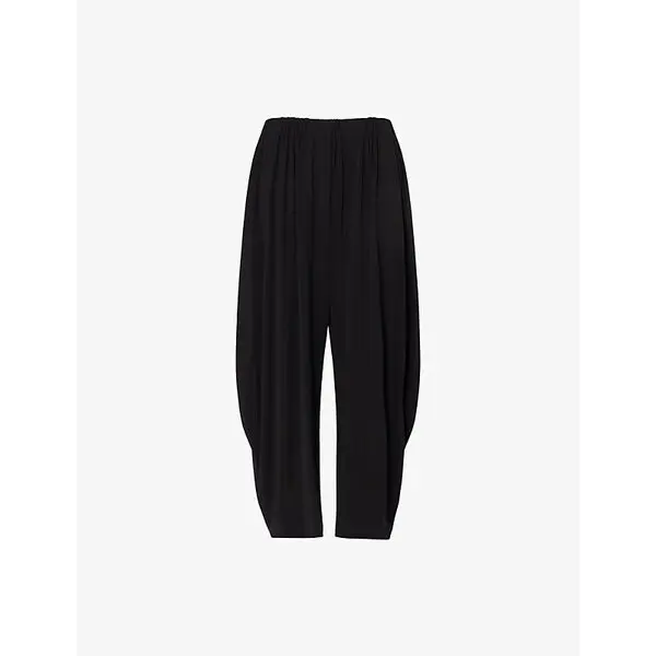 Issey Miyake Draped Crop-leg Woven Trousers