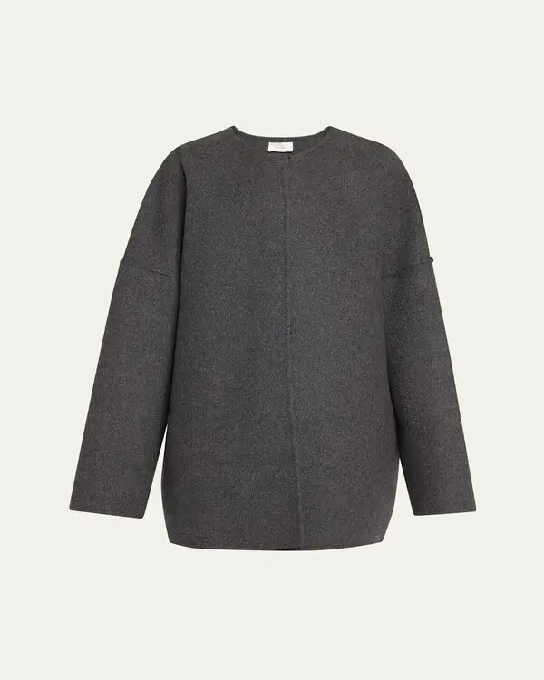 THE ROW Elke Brushed Cashmere Jacket - Grey Melange
